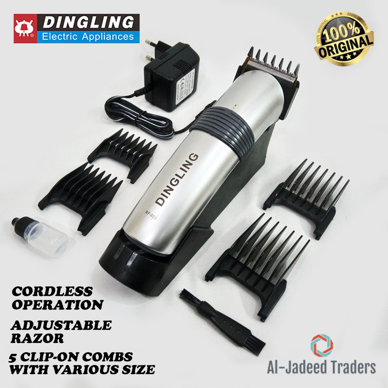 DINGLING RF-609 Hair Trimmer Clipper and Grooming Kit - Rechargeable ...