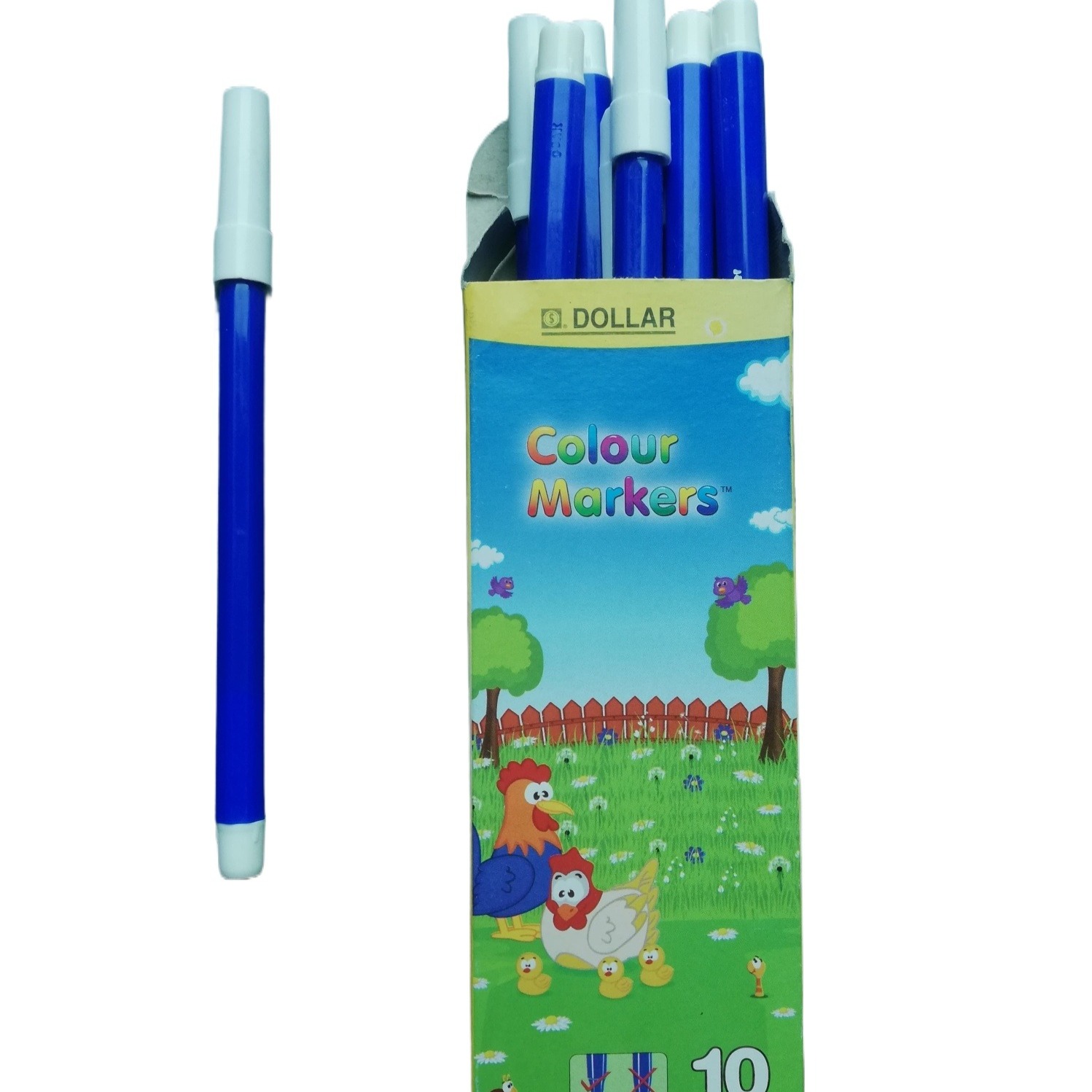 Dollar Simple Blue Marker Round Tip Marker Pack Of 10 Pcs | Daraz.pk