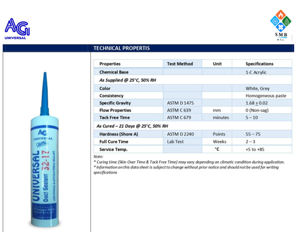SILICON TUBE DUCT SEALANT 32-17 450 ML AG UNIVERSAL UAE USE FOR MULTI ...