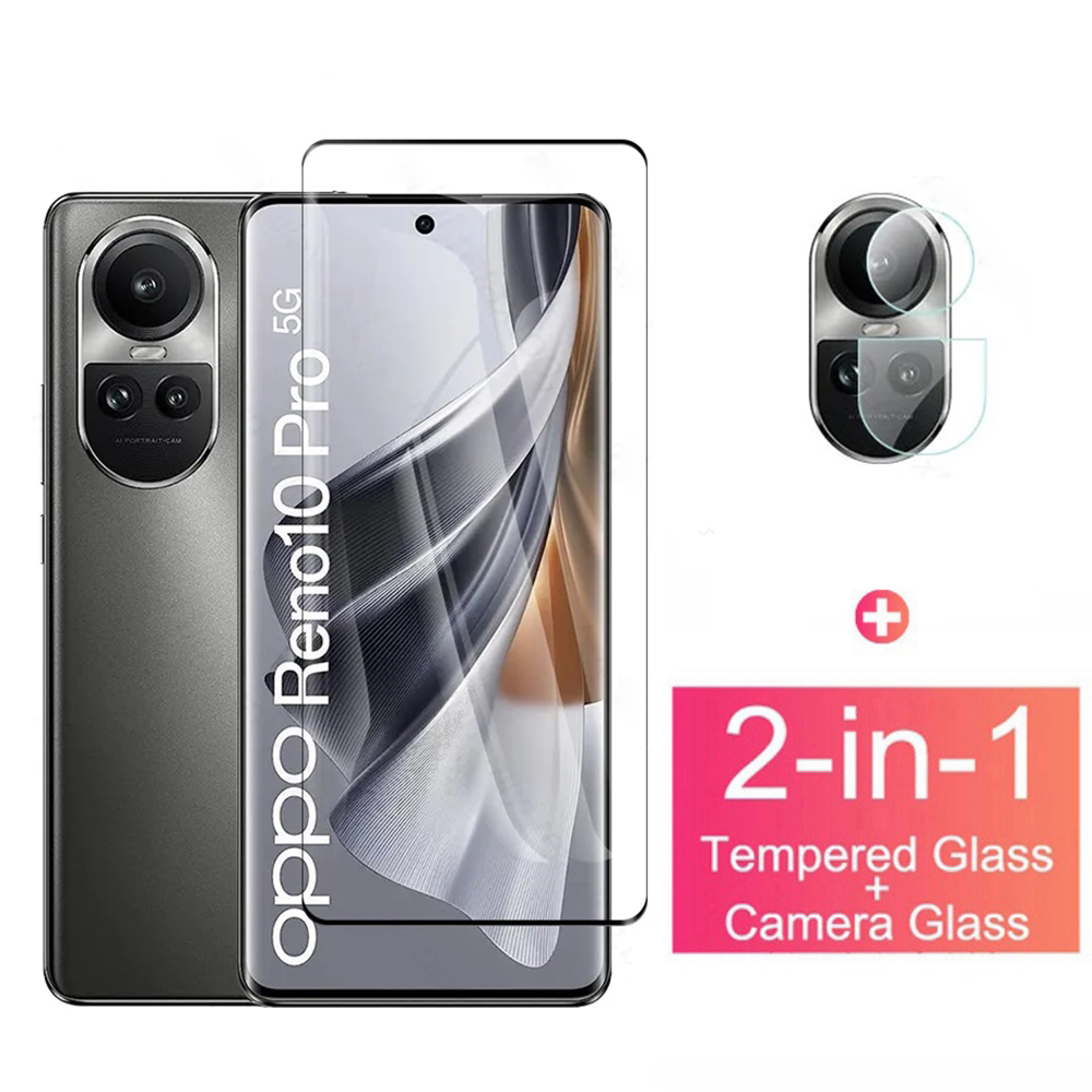 2 in 1 Full Coverage Curved Tempered Glass Screen Protector and Camera ...