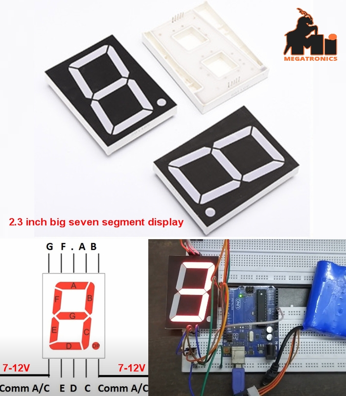 Single Red 2.3" 7-Segment Common Anode Display seven segment | Daraz.pk