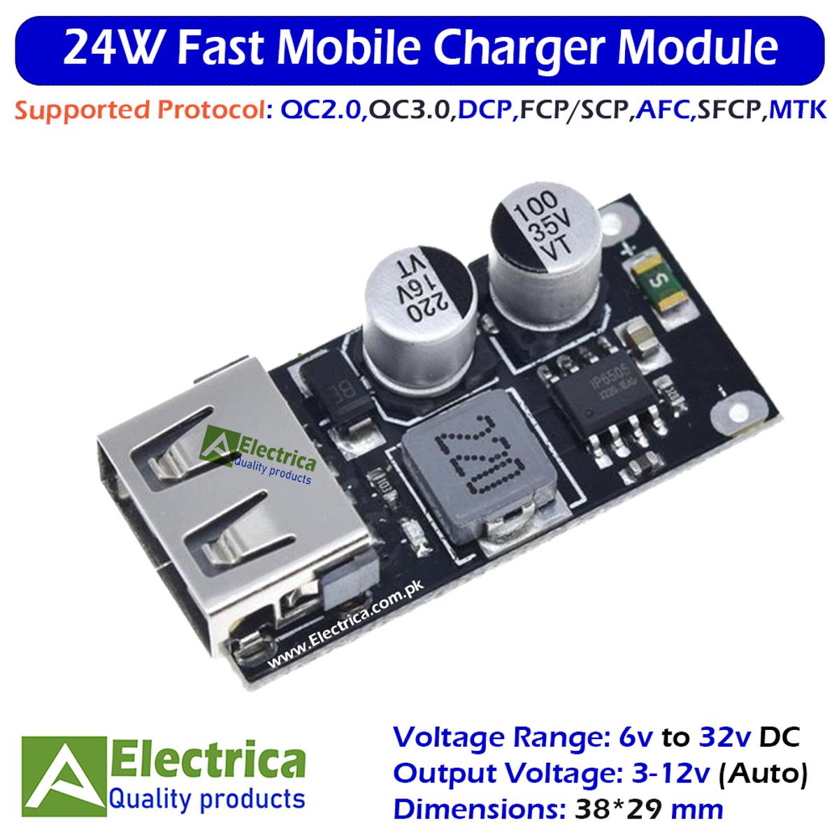 USB QC3.0 QC2.0 USB DC-DC Buck Converter Charging Module 6-32V 9V 12V ...