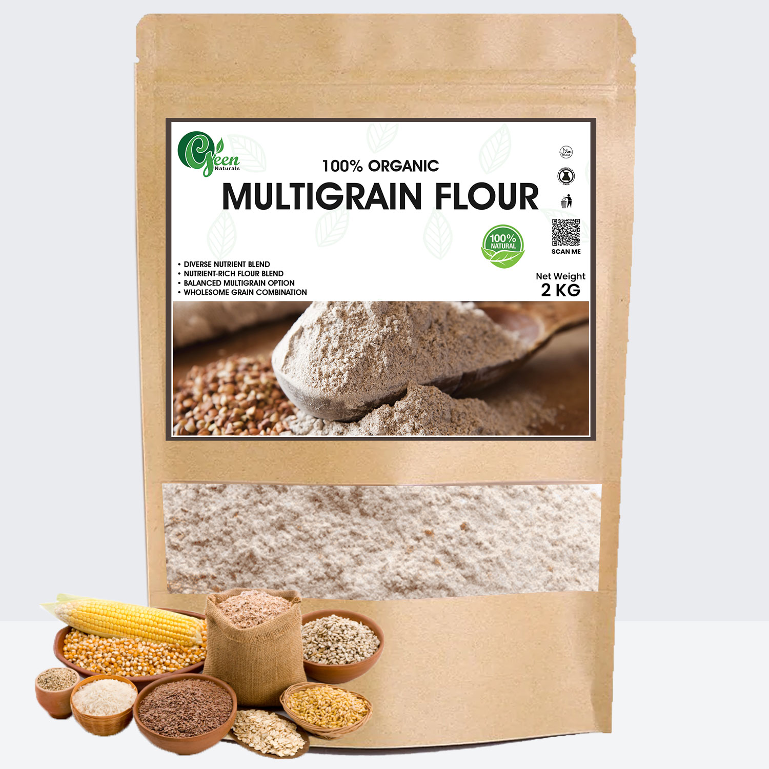 Multi Grain Flour | Sugar Free Atta | Multigrain ata For Wieght Loss ...