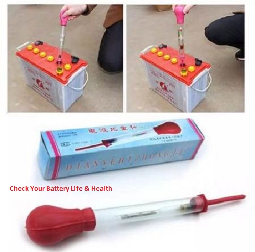 Battery Hydrometer - Acid Electrolyte Tester - Battery Gravity + Health ...