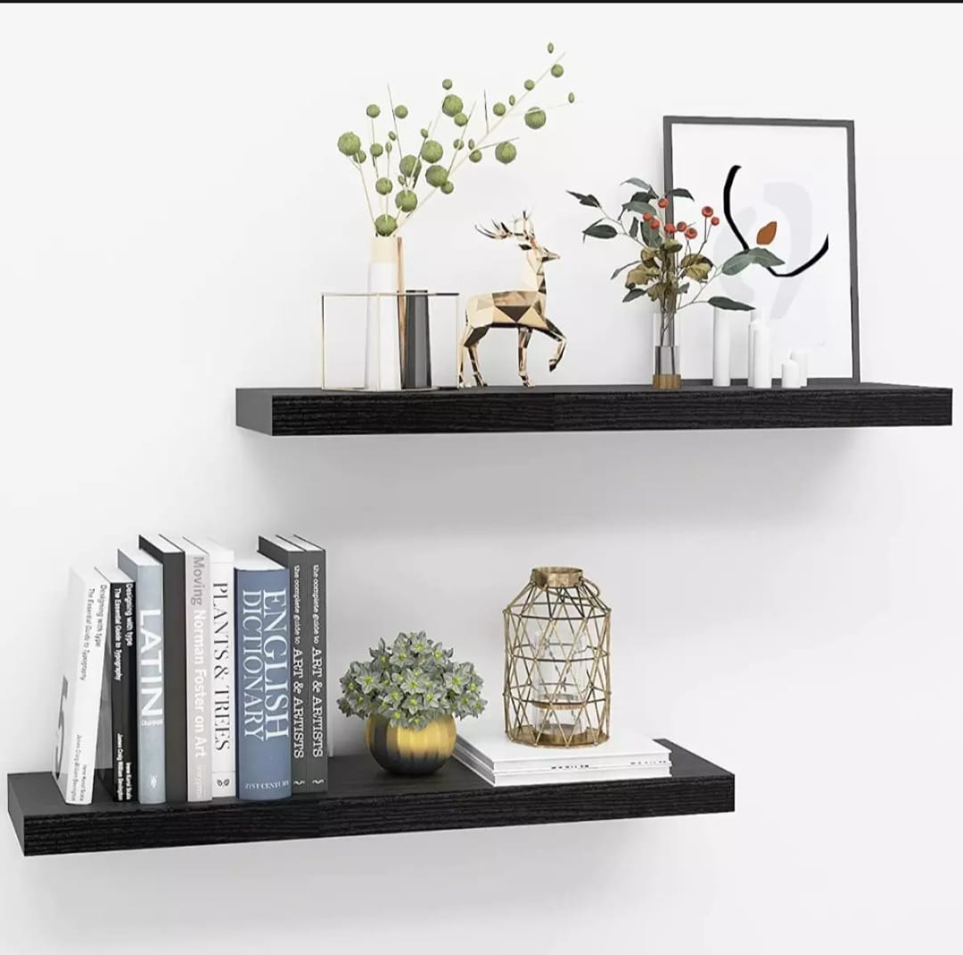 Wall Mounted Wooden Shelves Floating Shelf - Storage Racks Book shelf ...