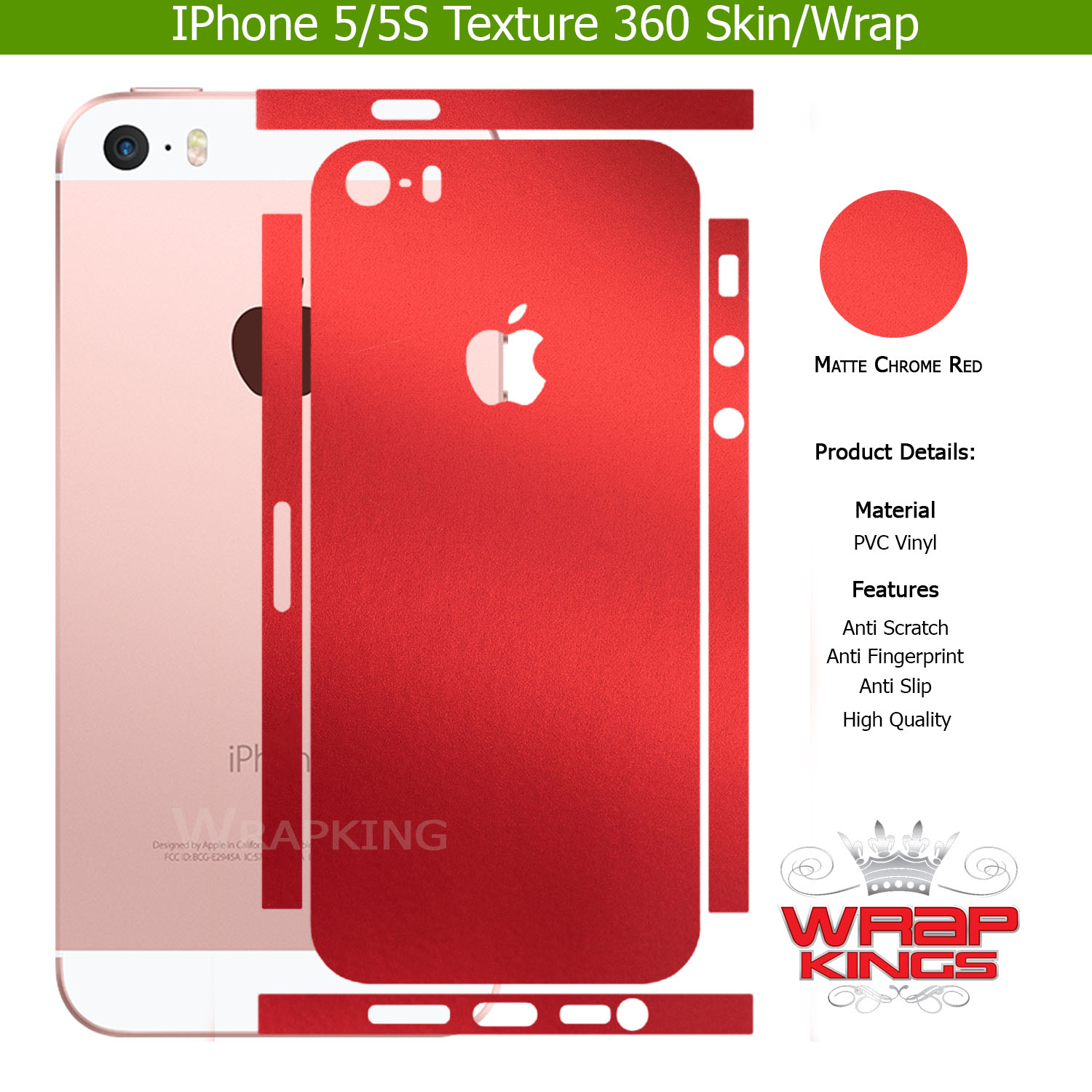 iPhone 5/5s 360 Protection Skin Wrap, Carbon Fiber Matte Transparent ...
