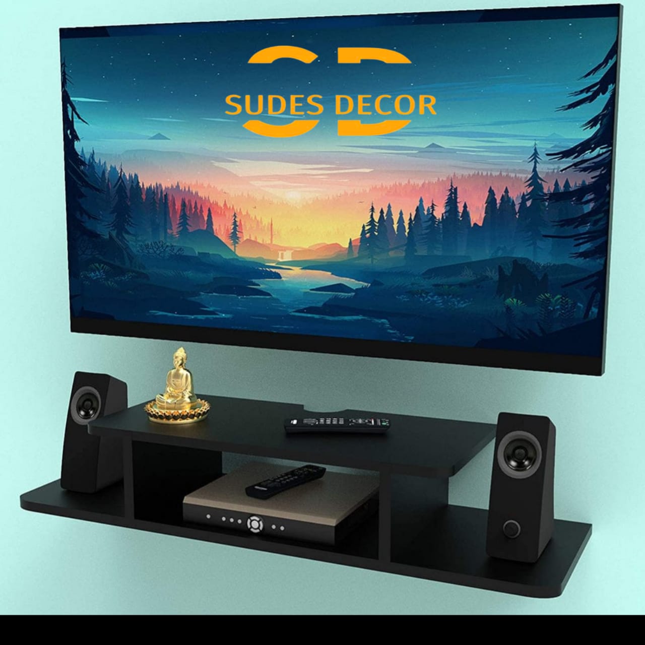 2 Tier Modern Wall Mounted Media Console Floating TV Shelf for Xbox One ...