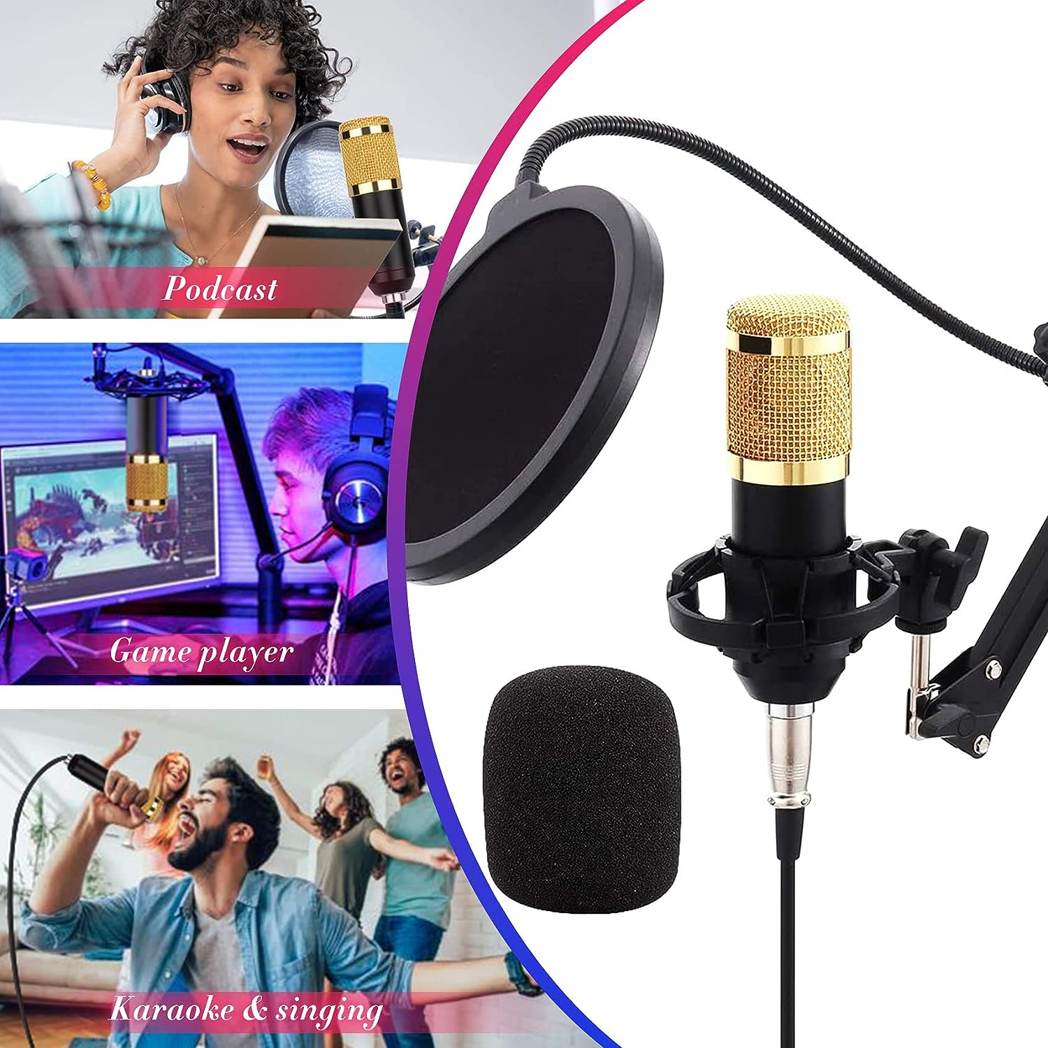 Legendary Live Broadcast Microphone BM800 Condenser Microphone Set With ...