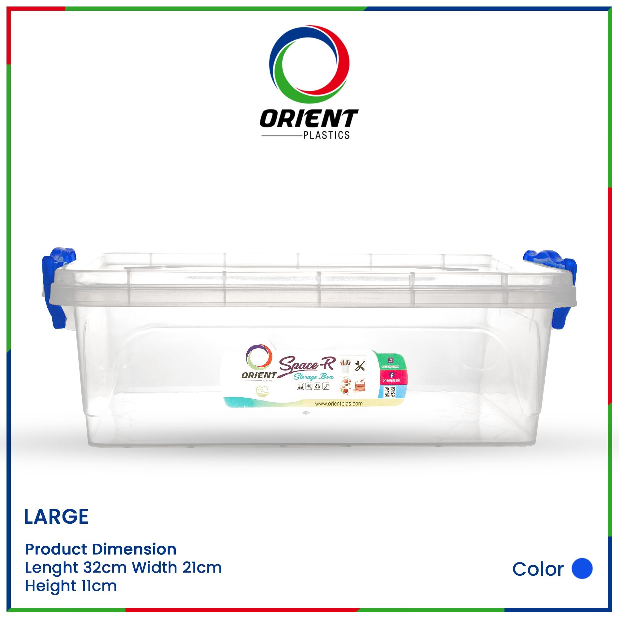 Orient Plastic Space R Storage Box 3500ml Large Size BPA Free Lockable ...