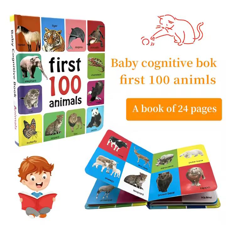 Kids Number Learning Book 1-100 – Baby Cognitive Board Book with 24 ...