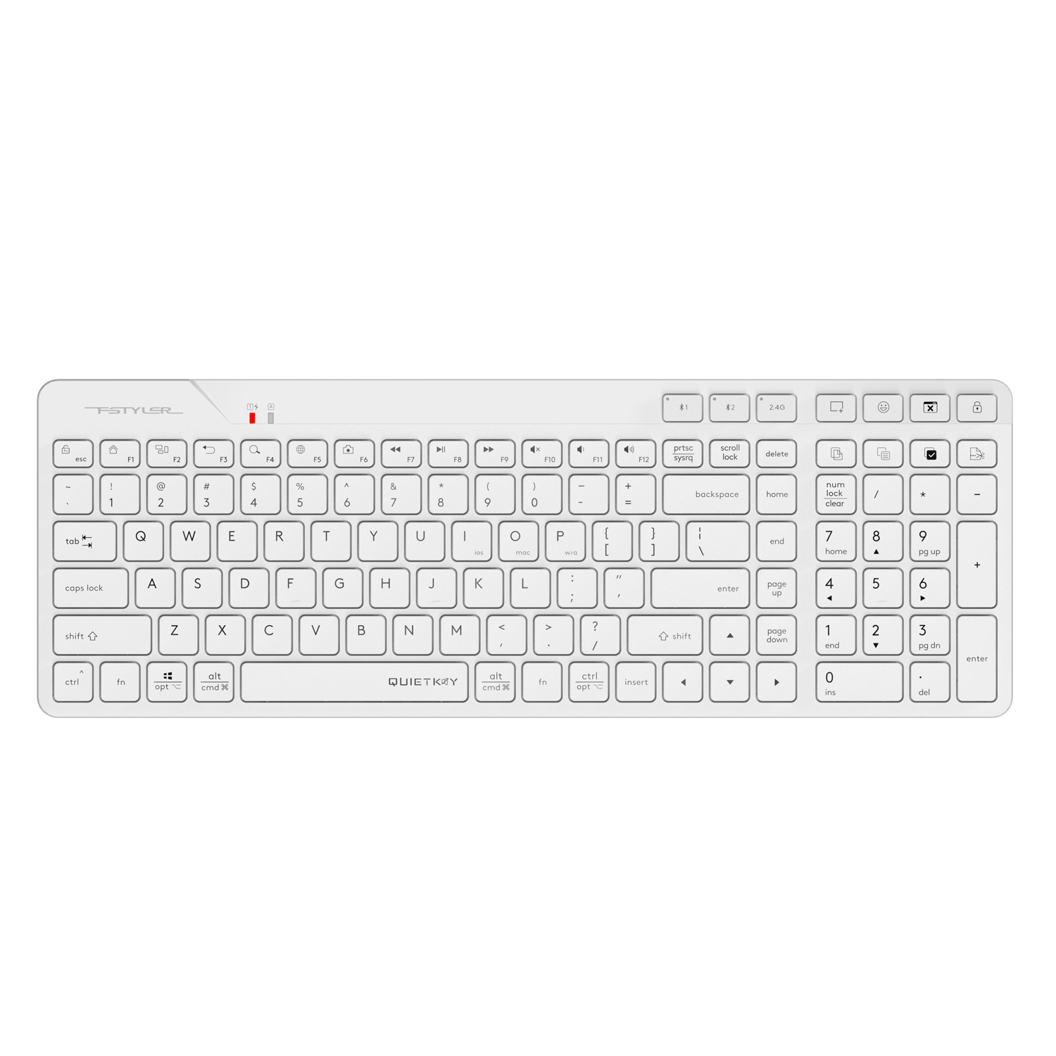 A4Tech Fstyler FBK27C AS Bluetooth & 2.4G Rechargeable Keyboard - Quiet ...
