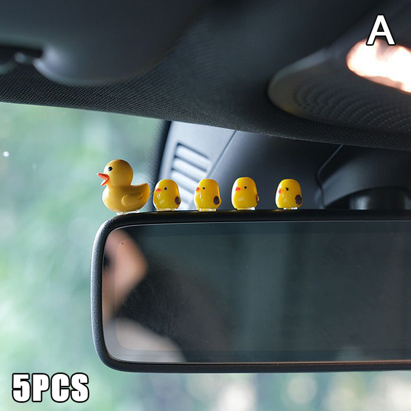 5Pcs Cute Mini Ducks Car Interior Decoration Auto Rearview Mirror ...