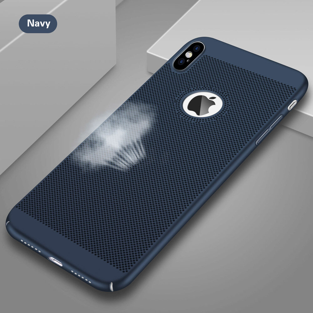 For IPhone X Case Ultra Slim Breathe Phone Case For IPhone XS Hollow Heat Dissipation Hard PC ...