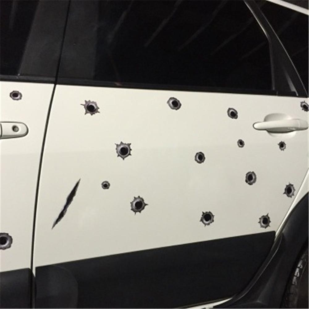 Vehicle simulation DIY funny car stickers 3D bullet hole car styling ...