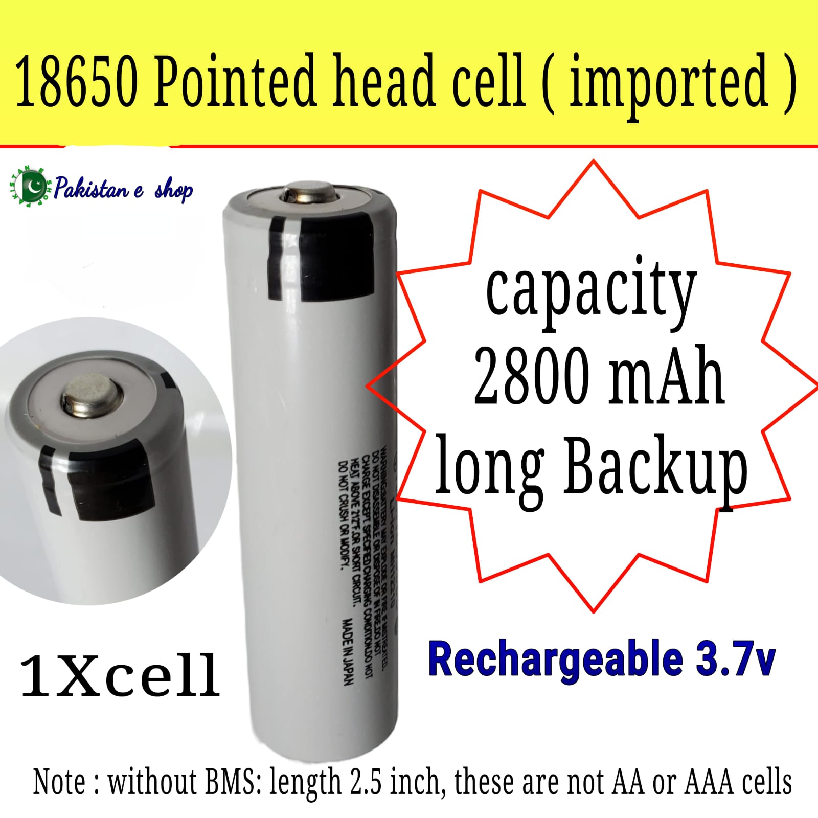 3.7 volt Cell for Work Lamp cell for LED Work Light battery for Work ...