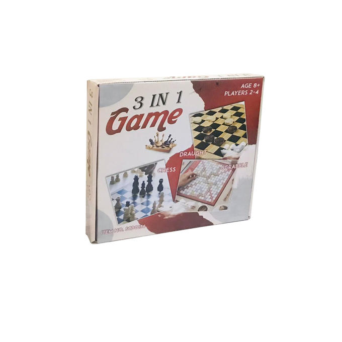 3 in 1 Wooden Pieces Scrabble Game And Chess Game And Checker Draught ...