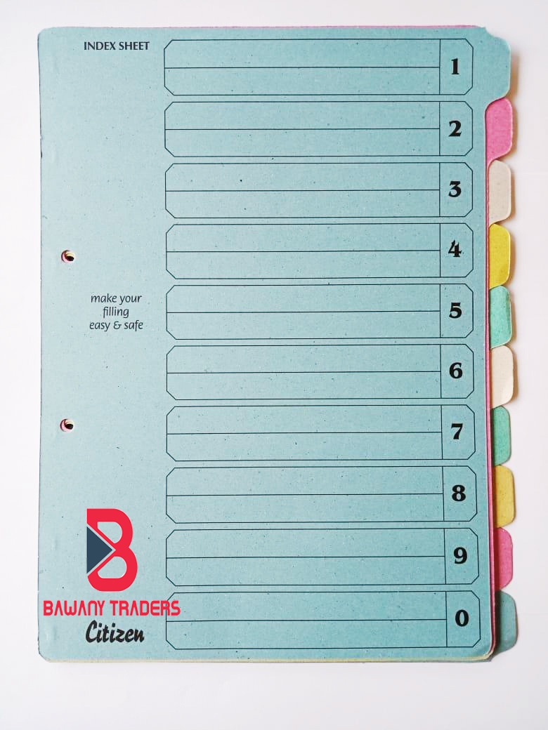 Separator Set 1-10 (Pack of 25 Set) 1 set x 10 Sheets | Daraz.pk