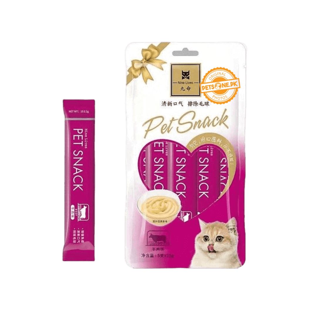 6 Sticks of Pet Snack Creamy Treat Beef - Cat Tasty Creamy Treat 90G ...