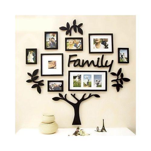 Wooden Wall Family Tree with 8 frames - a home decore wall art - family ...