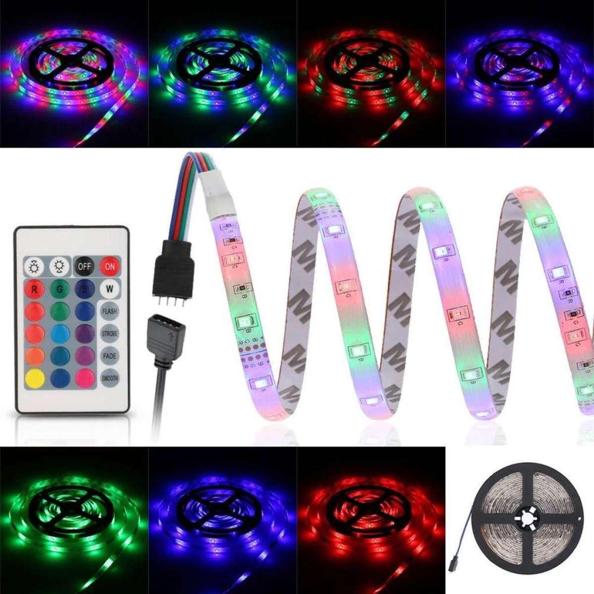 5M Rgb Watereproof 3528 Remote Control Led Strip Light - Complete Kit ...