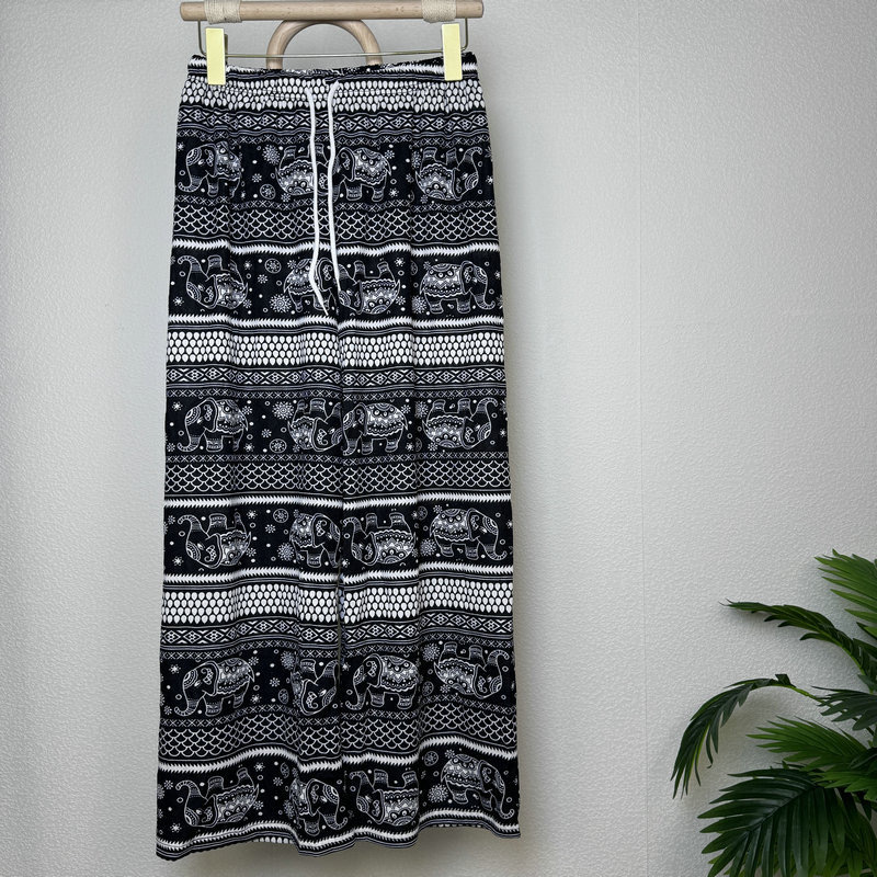 Southeast Asian High Waist Drawstring Thai Elephant Pants Yoga Pants ...