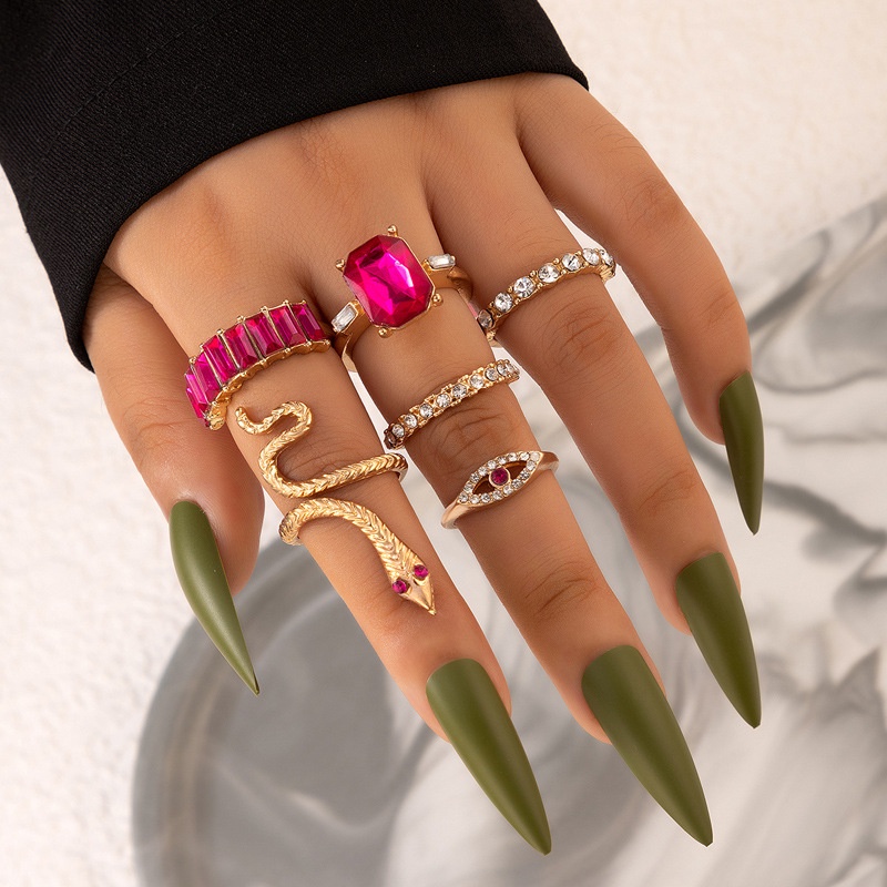 Enacolor 6 Pcs Crystal Snake Rings for Women Girl | Daraz.pk