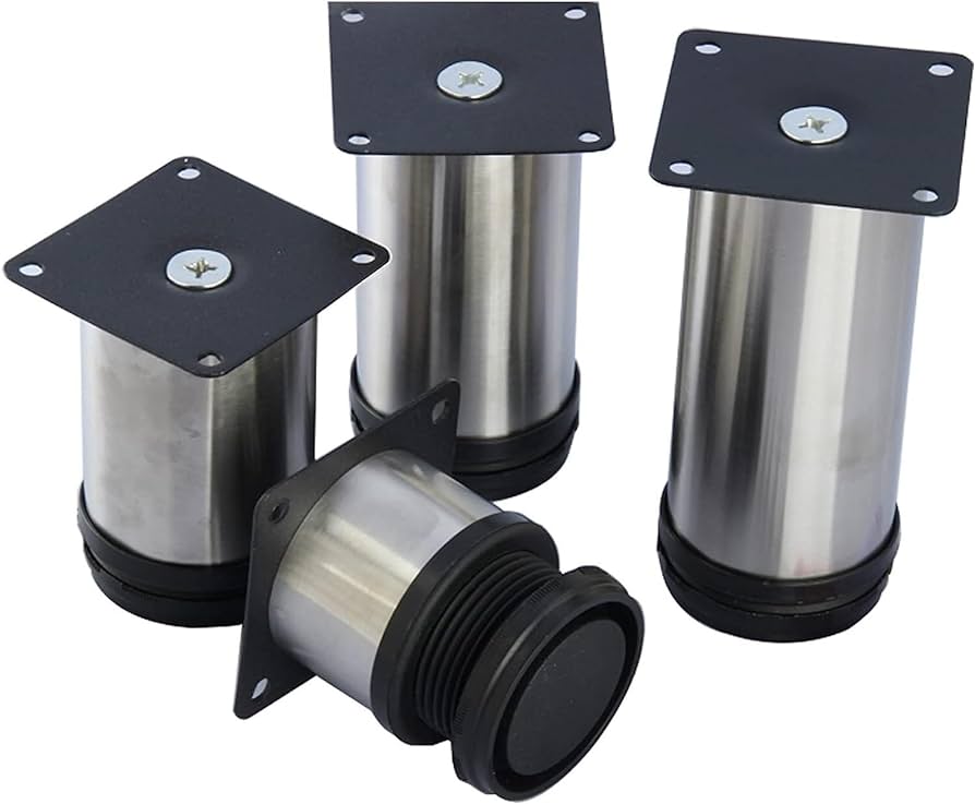 Table Legs Stainless Steel pack of 4, Furniture Legs Metal Tubular ...