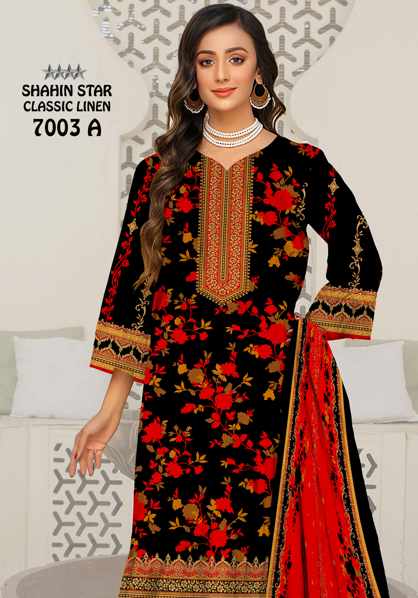Halah Sultan Classic Linen Unstitched 3 Piece Suit Winter Clothes for ...