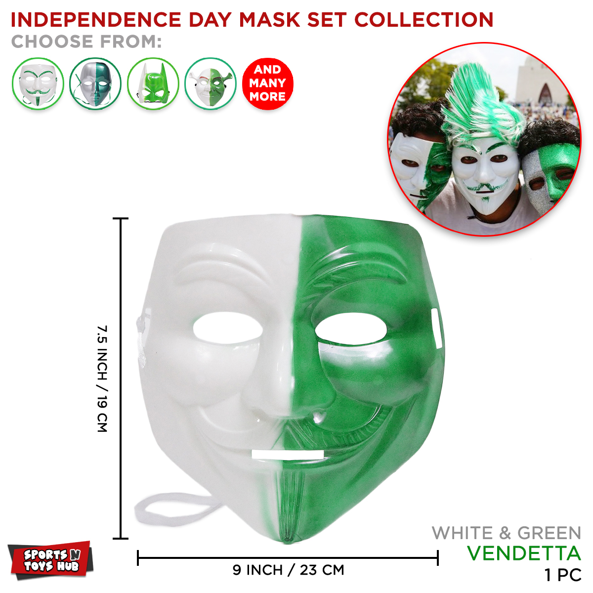 Pakistan Independent Day 14 August Flag Face & Eyes Mask Collection ...