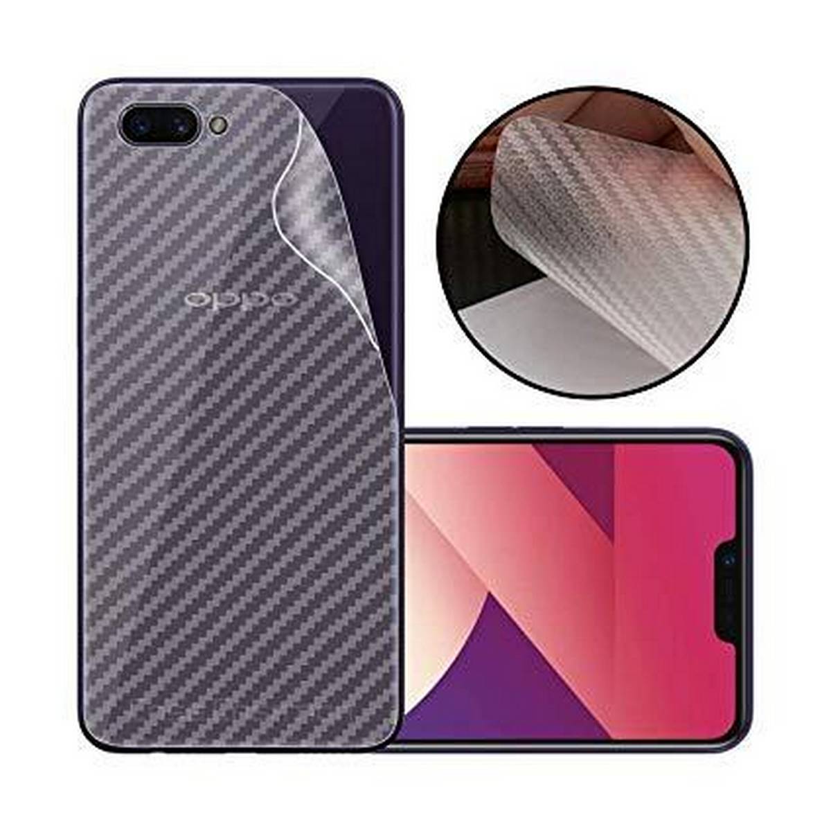 OPPO F7 Carbon fibre - Matte Mosaic Design - Back Skin - Back Protector ...