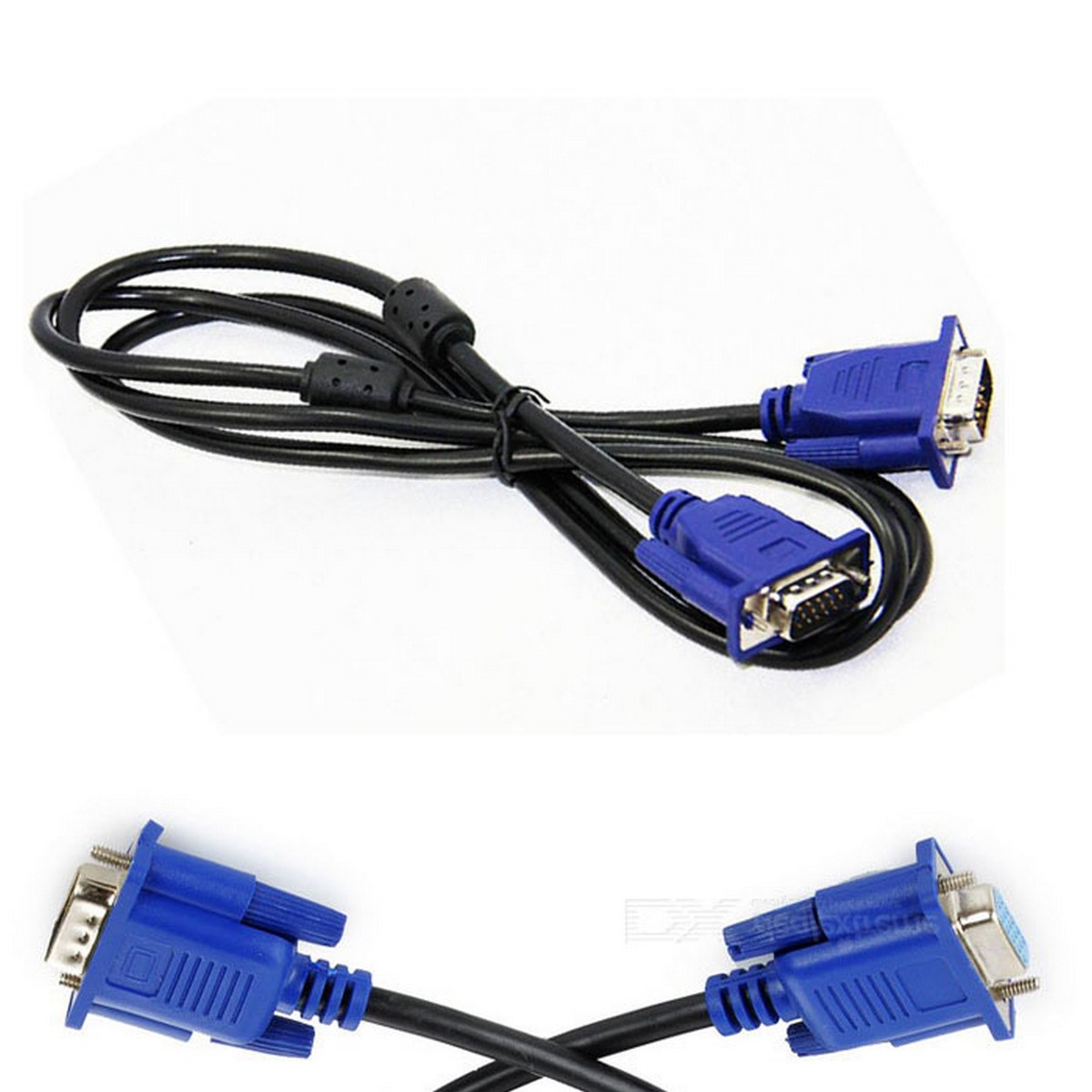 High Resolution VGA To VGA Cable 1.5M Color Black And Blue Computer ...