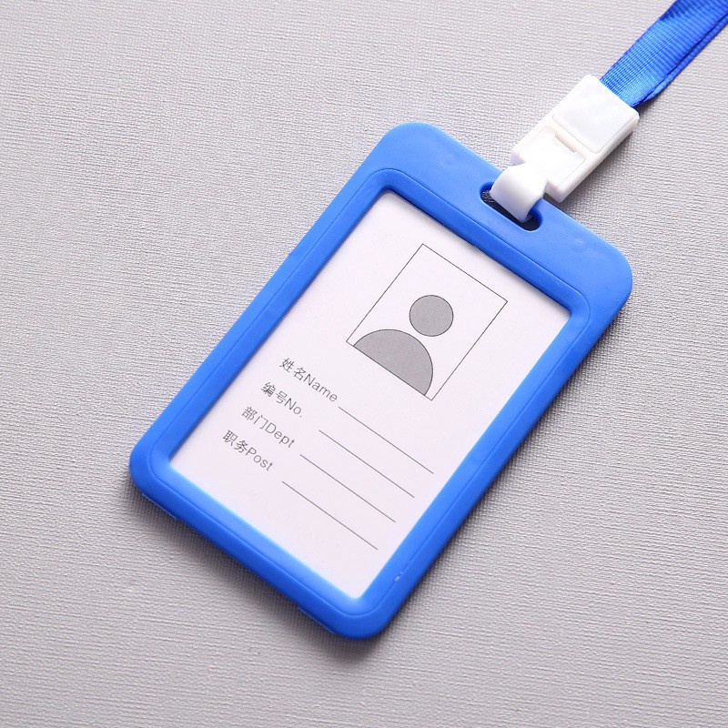 Waterproof ID Card Holder with Rope Transparent Work Name Card Holders ...