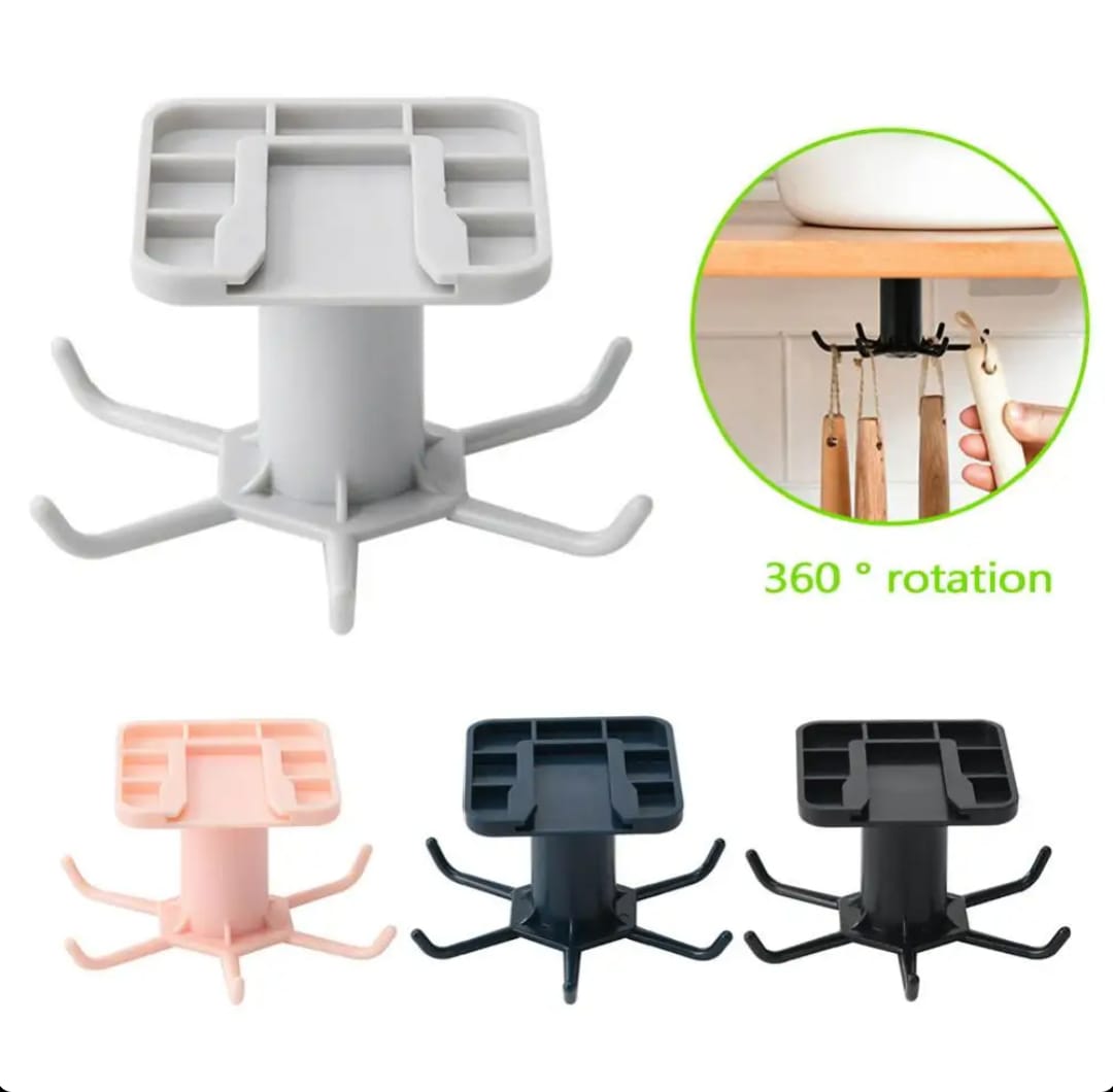 360 Degrees Adhesive Hook Kitchen Bathroom Storage Hanger Wall Hanging ...