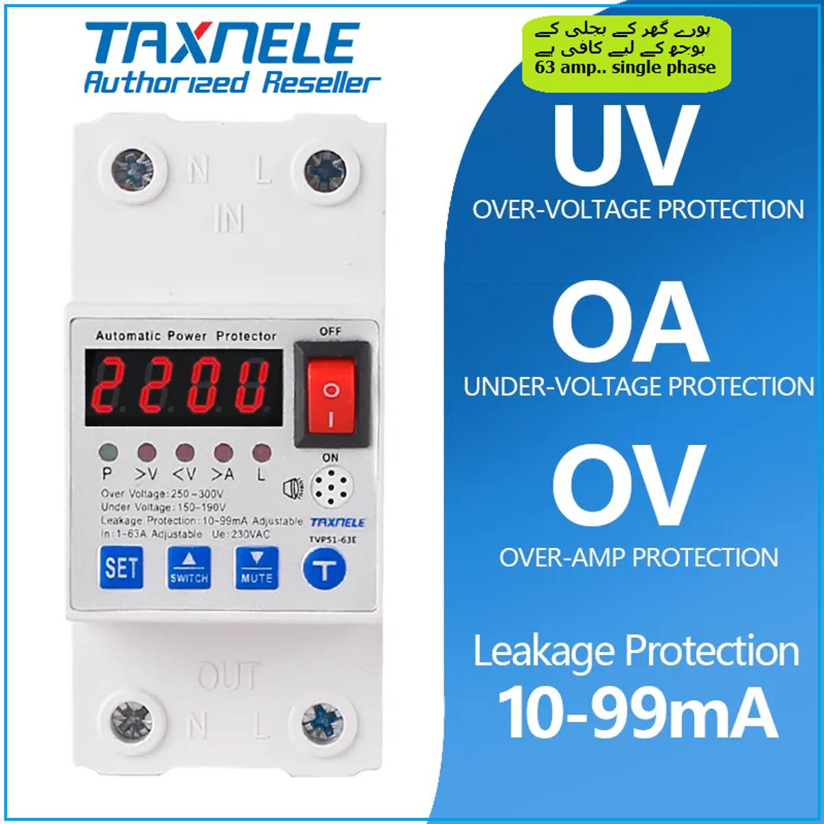 Taxnele over voltage under voltage protector Earth Leakage protector ...