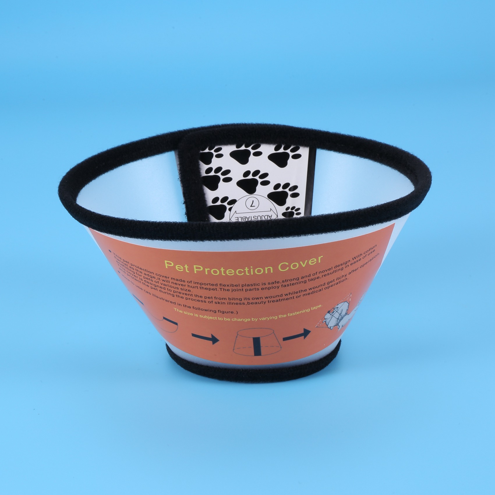 Elizabethan Pet Wound Healing Cone E- Collar White with Black | Daraz.pk