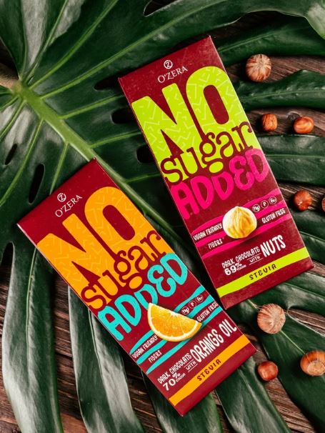 Chocolate KDV OZera No sugar added Dark&Nuts + Dark&Orange without sugar, 2 pieces, 90 g each ...