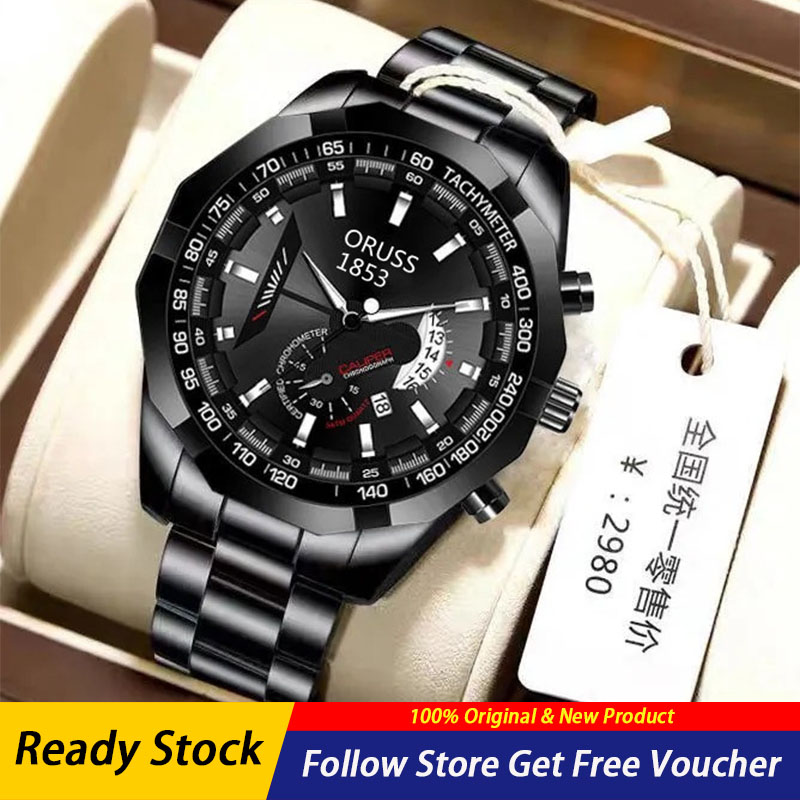 ORUSS Men's Watch Automatic Movement Large Dial Watch Men's Waterproof ...