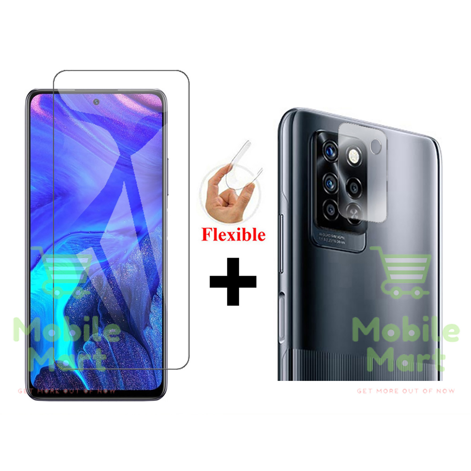 Infinix Note 10 Pro Glass Protector Polish Screen Tempered + Back Rear ...