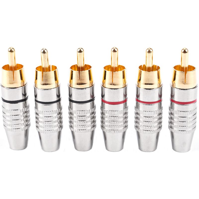 RCA Male Plug Adapter, Audio Phono aurum Plated Solder Connector,Hi End - 6-Pack,galactic | Daraz.pk