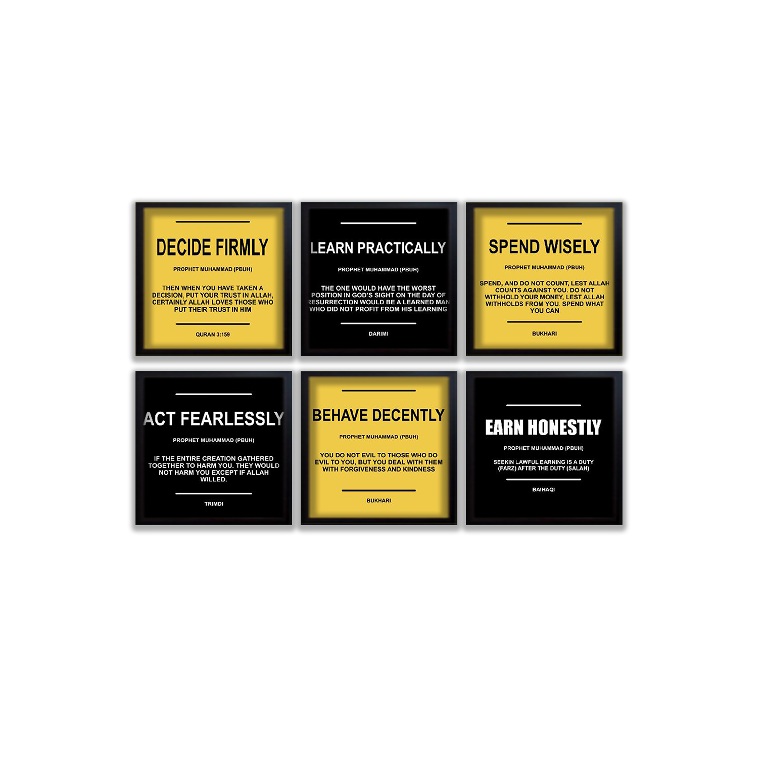 Pack of 6 Motivational Quotes Frames | Daraz.pk