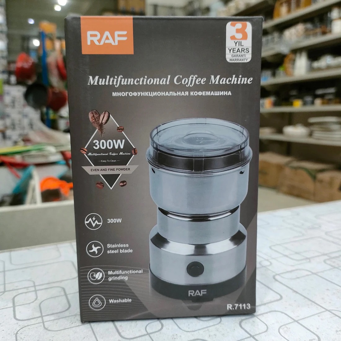 RAF Mini Electric Grinder Stainless Steel For Coffee beans, Spices, Masala - R 7113 - 220V in ...