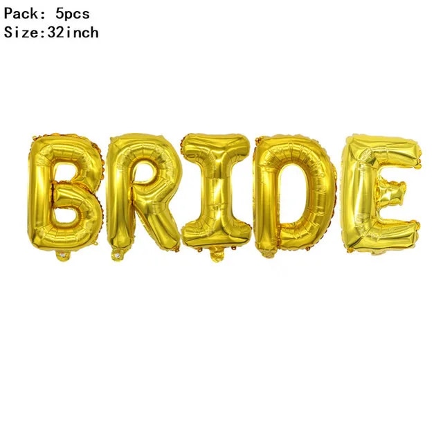 5pcs 32 inch Rose Gold BRIDE Letter F Balloons Wedding Decorations Team ...
