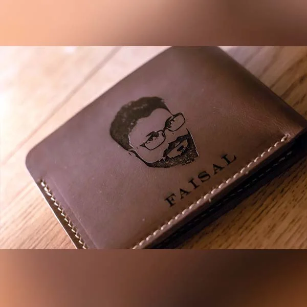 Customize Name And Picture Engraved On Wallet and Keychain With Gift ...