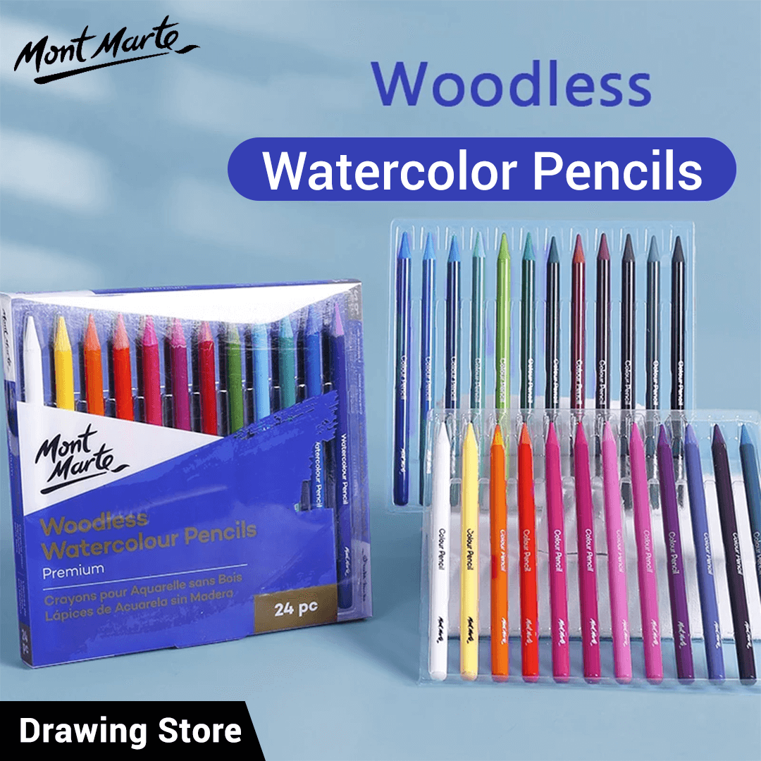 Mont Marte Woodless Watercolor Pencils Set 24 Color | Daraz.pk