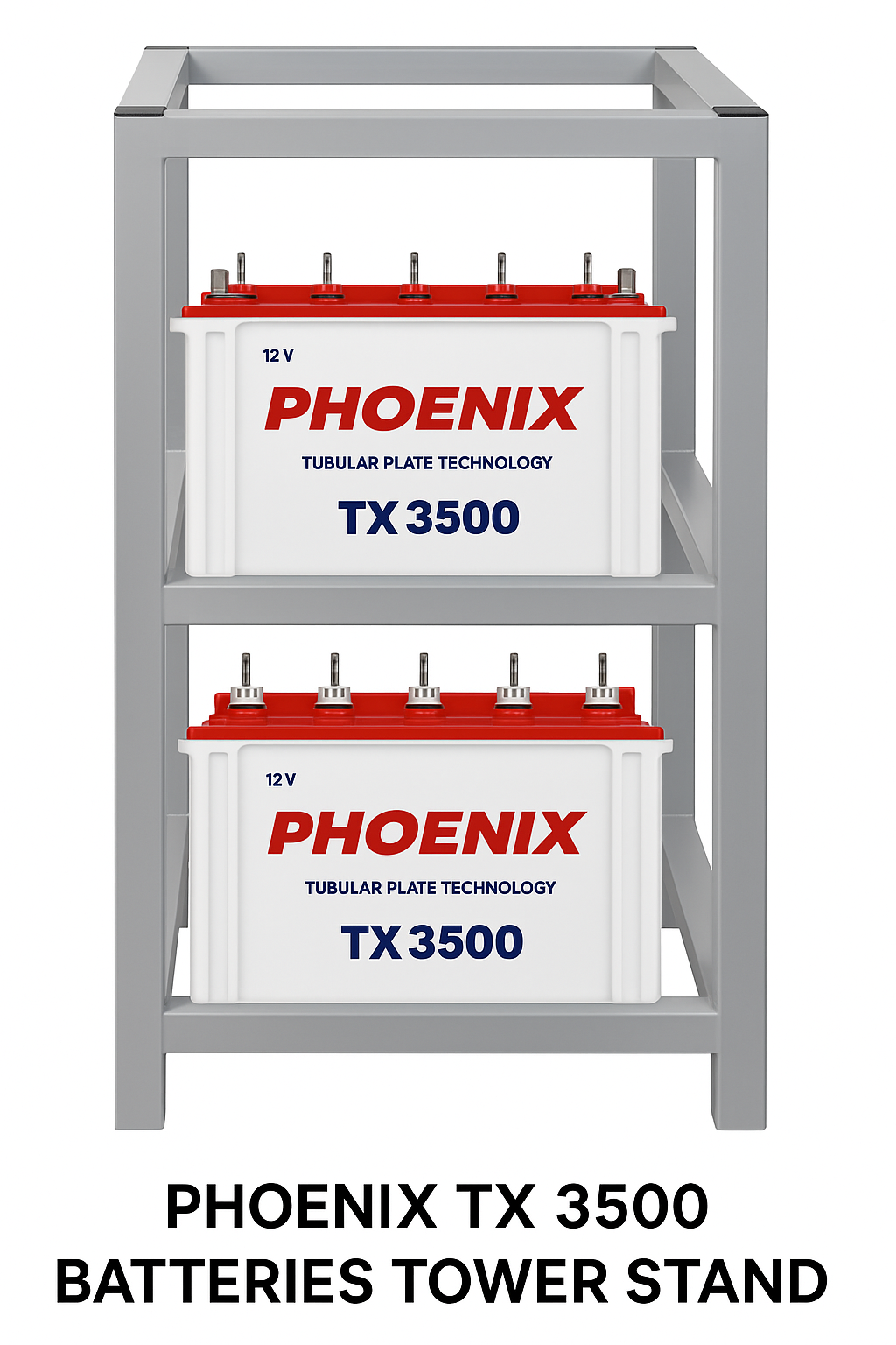 Heavy Duty TX 3500 Tubular Battery Stand with Wheels – Metal Rack for 4 ...