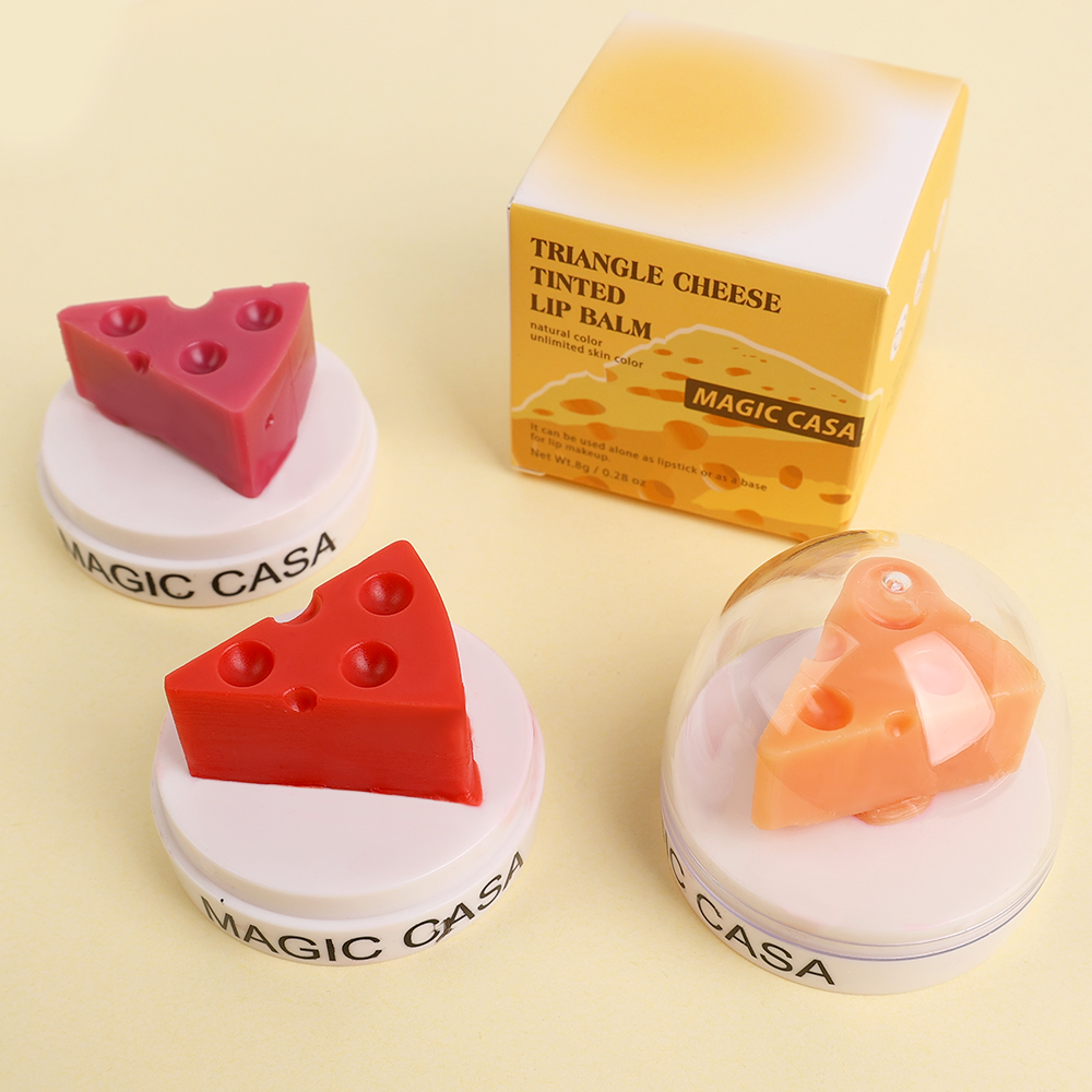 Cheese Shaped Lip Balm Temperature Control Color Change Moisturizing ...