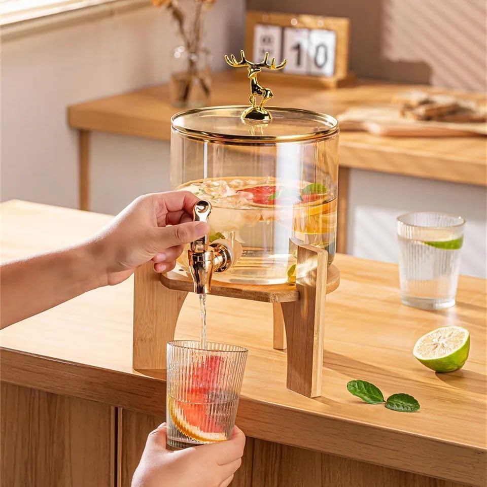 Glass Beverage Dispenser with Spigot - 3.2L Beverage Jar with Spigot ...