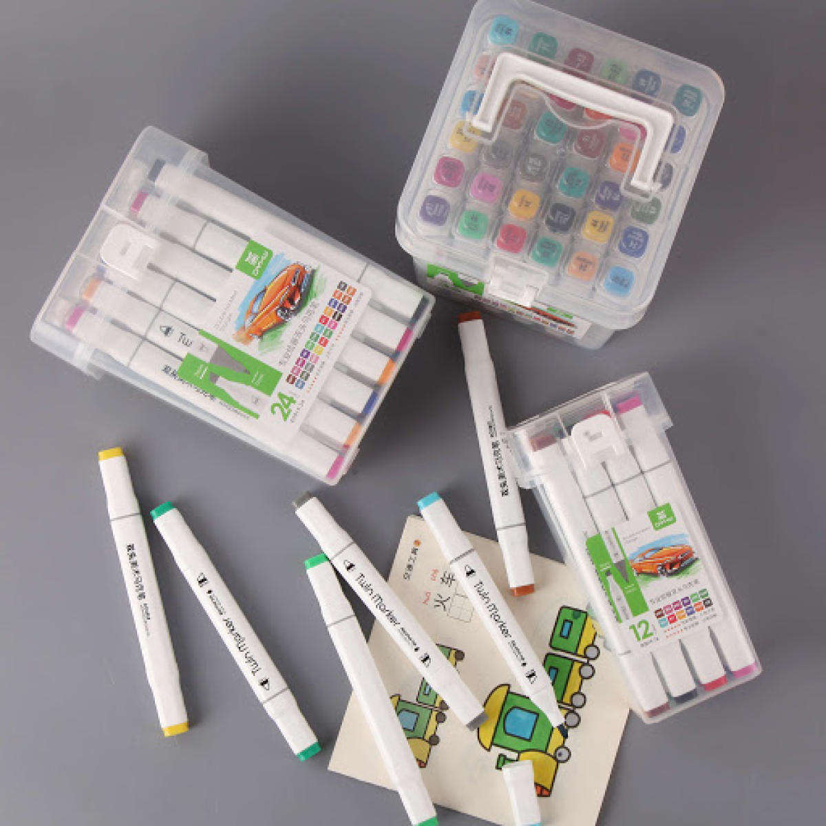 Twin Tip Alcohol Ink Marker Set - 12 Color Sets | Daraz.pk