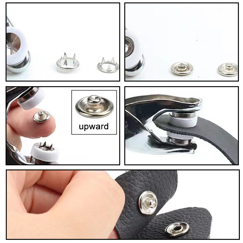 Press Studs Pliers 9.5mm 11mm Metal Sewing Prong Rings Buttons Clip ...