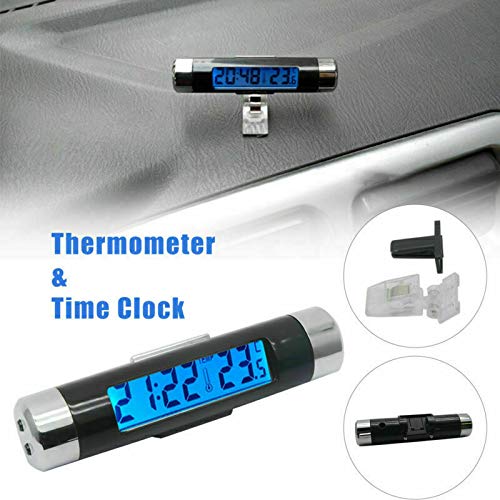Car Thermometer Clock 2 in 1 Clock Small and Portable LCD Monitor ...